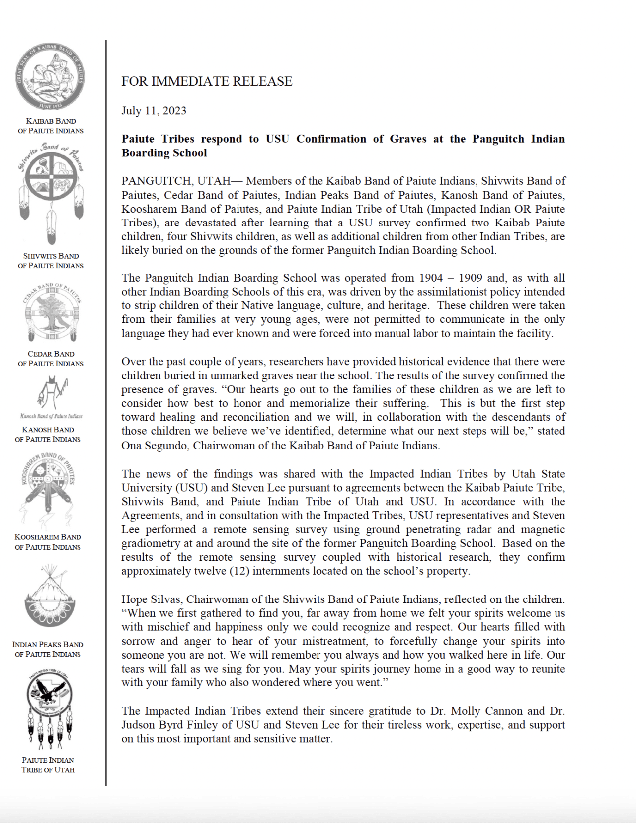 Shivwits Band of Paiutes | Official Website of the Shivwits Band